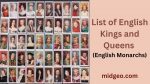 List Of English Kings And Queens (English Monarchs)
